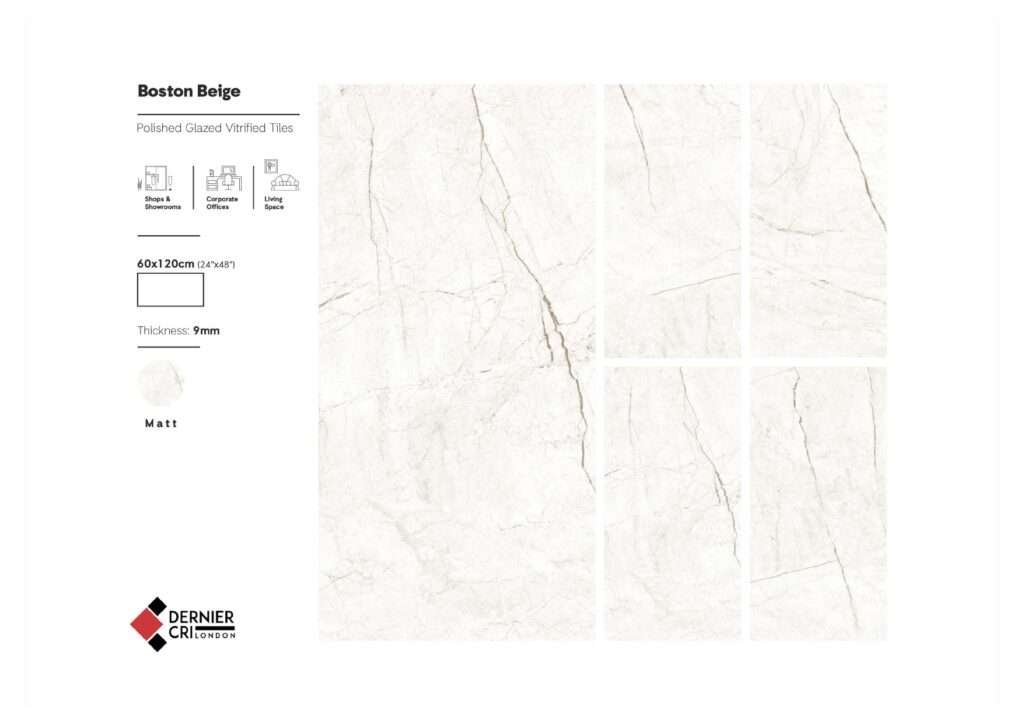 BOSTON BEIGE- XXL INDOOR WALL & FLOOR TILES – 1200x600mm - Dernier Cri