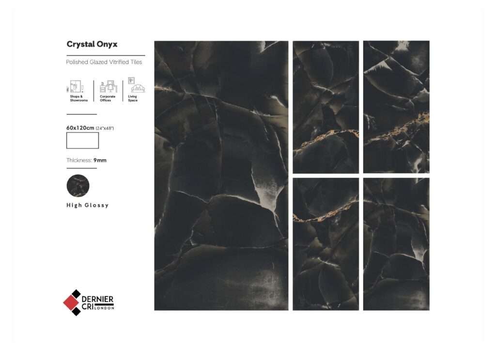 CRYSTAL ONYX- XXL INDOOR WALL & FLOOR TILES – 1200x600mm - Dernier Cri
